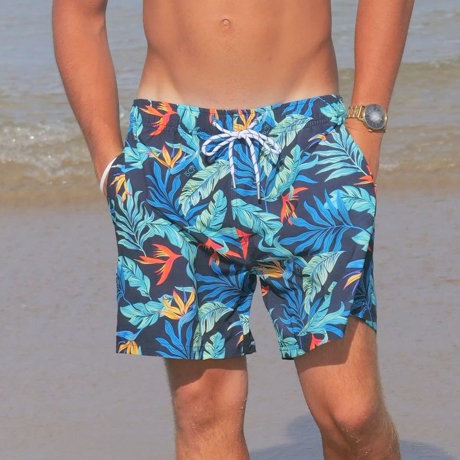 Mens Shorts | Tropical Print Cotton Shorts | Hawaiian Shorts
